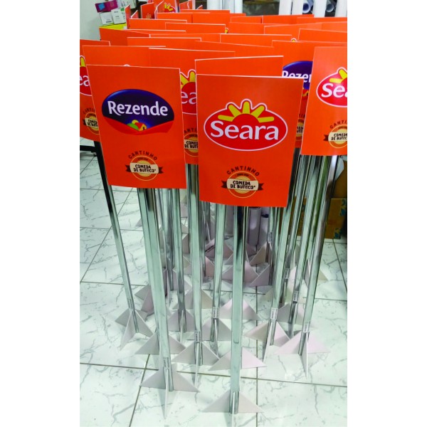 PLACA TRIPÉ DISPLAY SUPERMERCADO - FRENTE E VERSO PERSONALIZADA